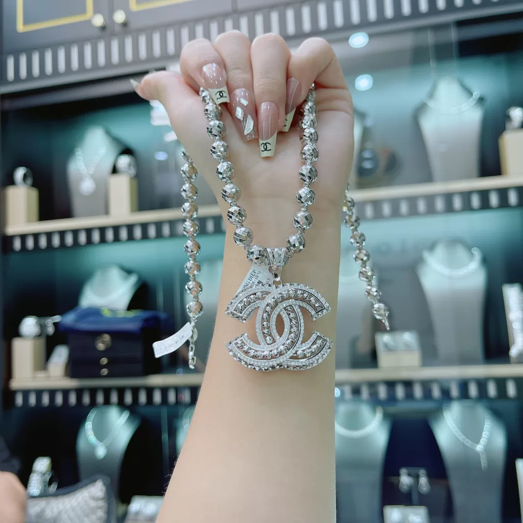 Dây chuyền vàng trắng Ý 750 nữ đẹp – Thanh lịch sang trọng